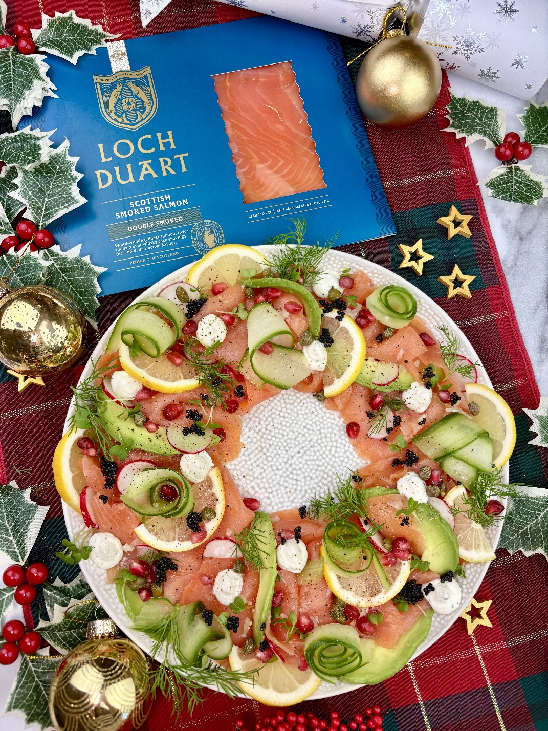 Smoked Salmon Christmas Wreath - Loch Duart